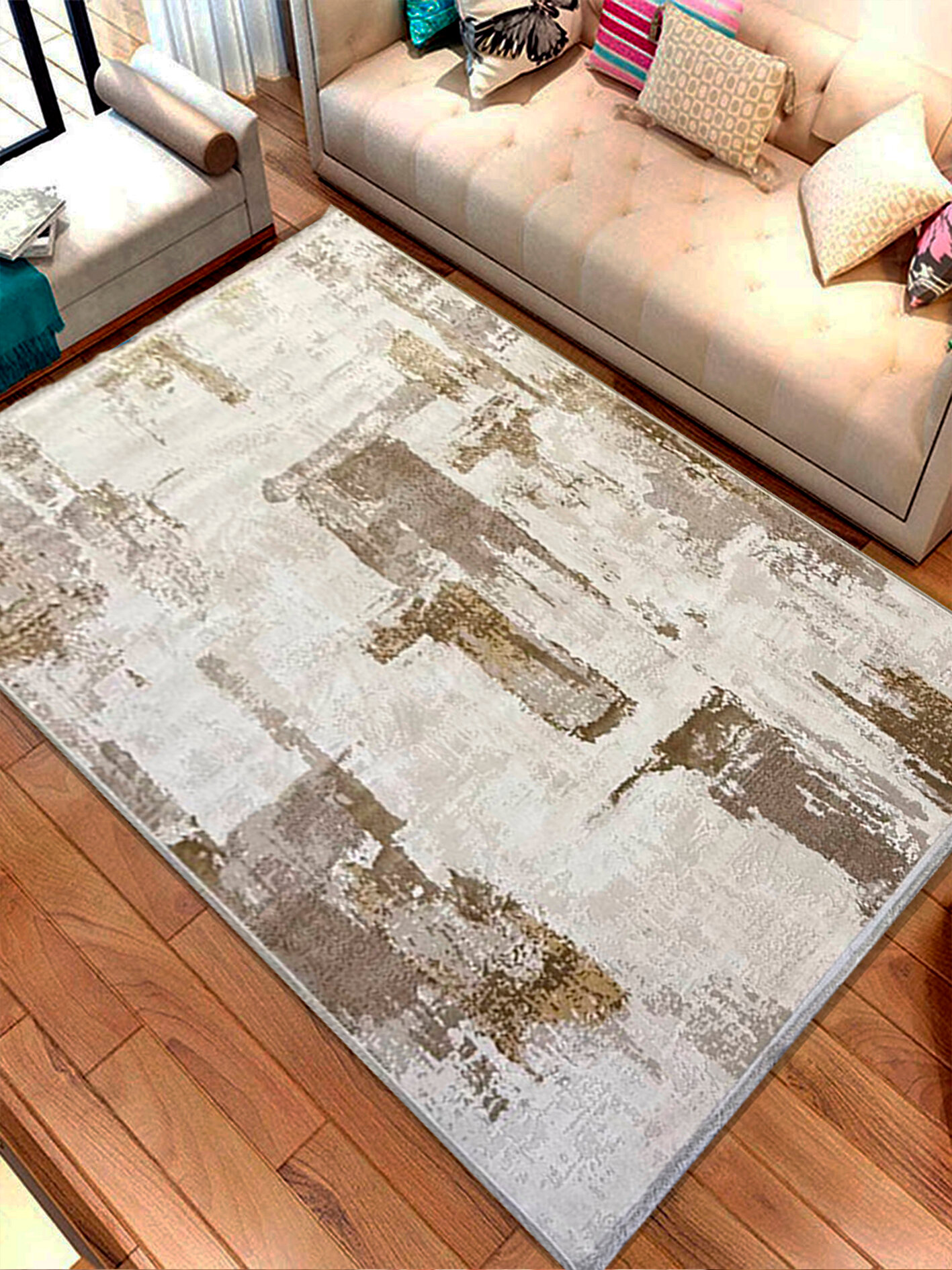 Ковер STAR CARPET Rubi B635H, джутовая основа, прямоугольный, бежевый, 160x230 см