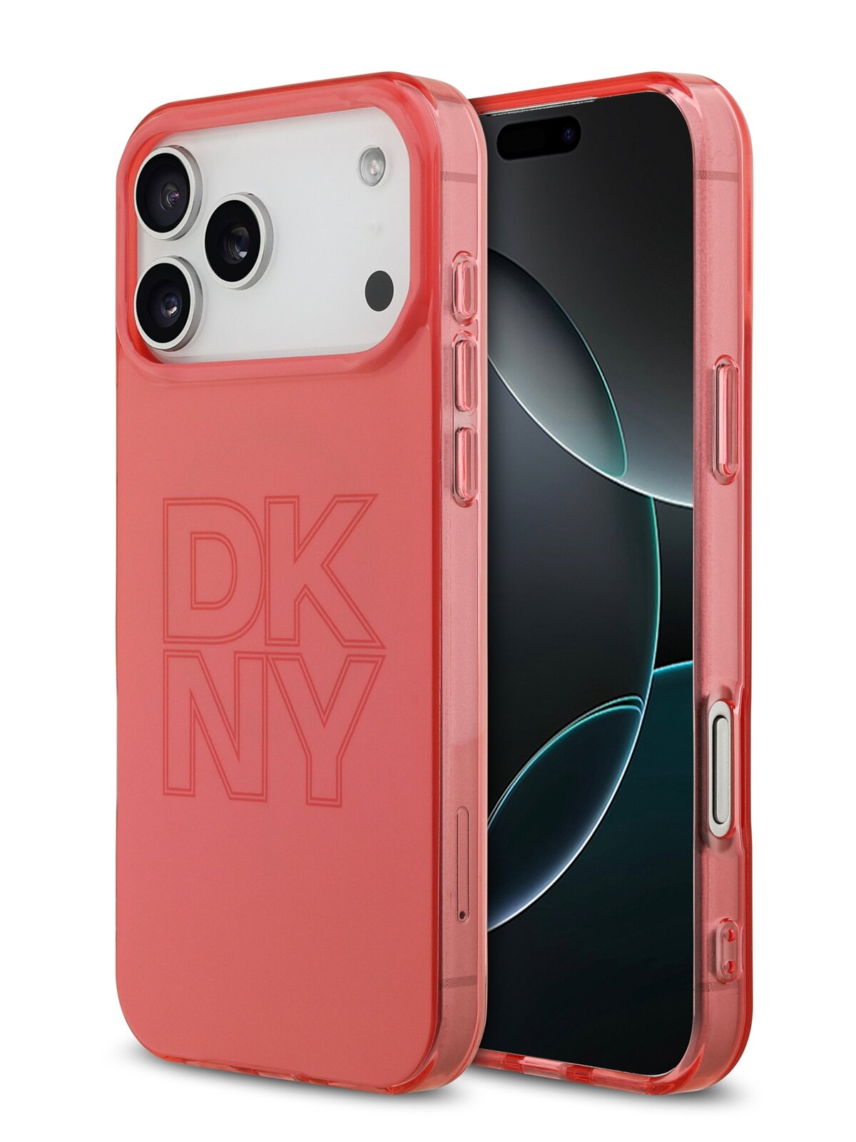 DKNY чехол с MagSafe для iPhone 17 Pro Max, IML принт Tonal Stack Logo, розовый