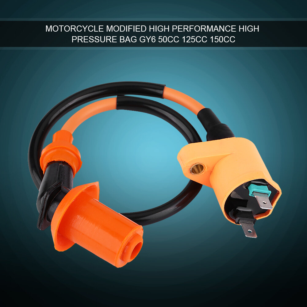 Катушка зажигания для двигателя GY6 50 куб. см, 125 куб. см, 150 куб. см, мотоцикла, скутера, мопеда, оранжевого цвета
