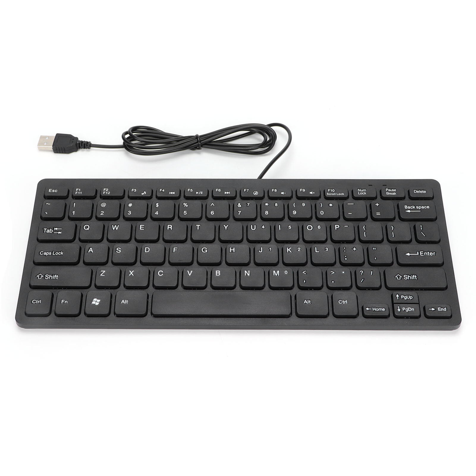 USB -проводная клавиатура портативная 78 клавиш Mini Desktop Laptop Клавиатура для Home OfficeBlack