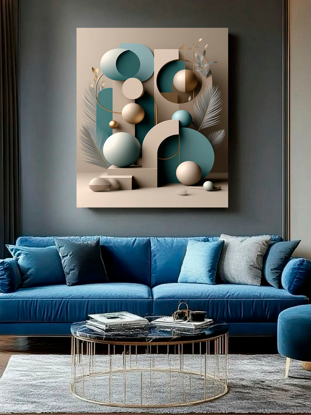 Картина на стену "Интерьерная абстракция" 40х50 см, холст на подрамнике, InterToys