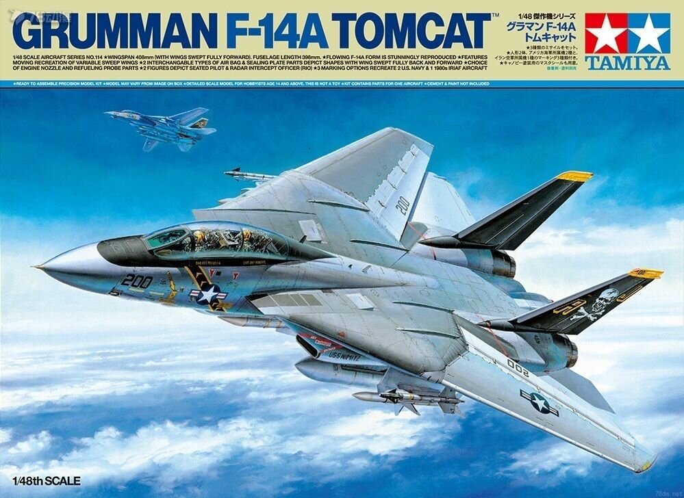 Самолет Тамия в сборе, модельный ряд 1/48 61114 Grumman F-14A Tomcat