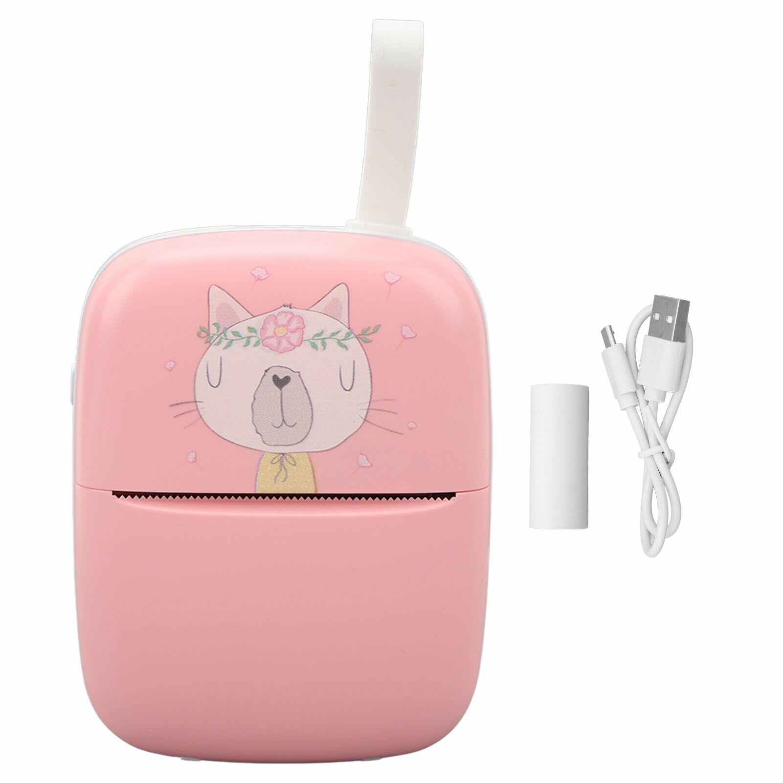 Мини-принтер с рисунком котенка, неправильный вопрос, принтер для печати этикеток, домашний фотоальбом, маленький принтер, розовый