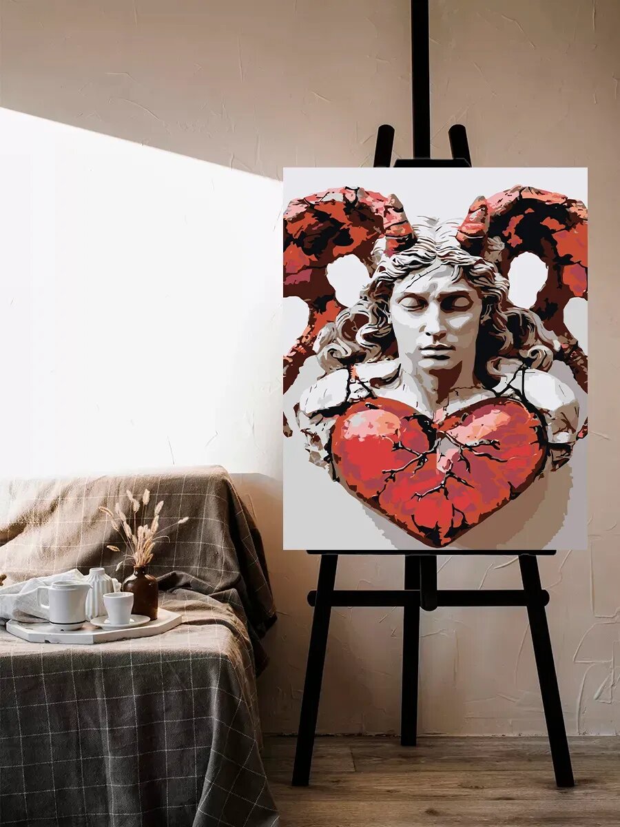 Картина по номерам Давид Статуя с Сердцем