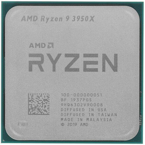 Процессор AMD Ryzen 9 3950X OEM (100-000000051) - AM4, 16 x 3.5 ГГц, L2 - 8 МБ, L3 - 64 МБ, 2хDDR4-3200 МГц, TDP 105 Вт