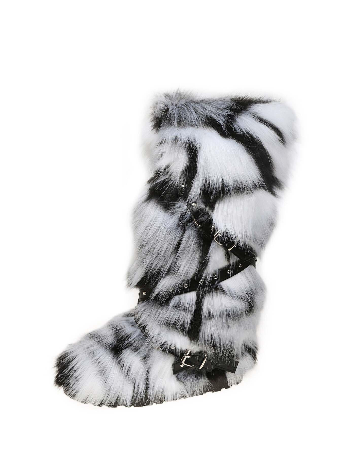 Y2K сексуальные высокие зимние сапоги для горячих девушек, новые меховые сапоги с пряжкой на ремне 2025 года