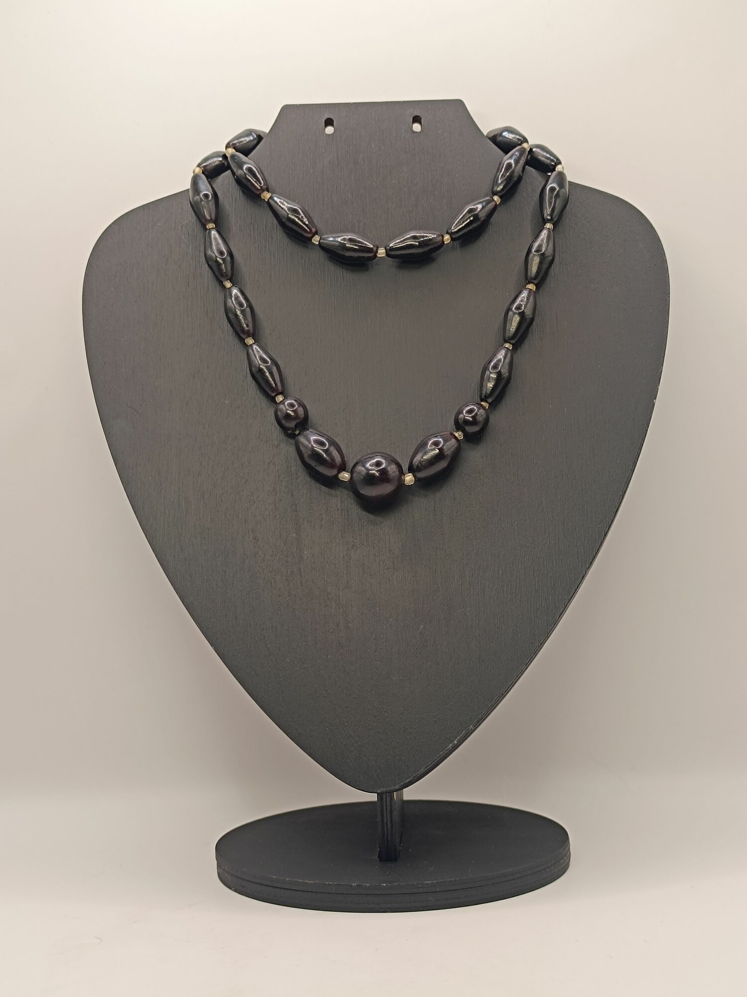 Винтажные бусы, папье-маше, длина 68 см.