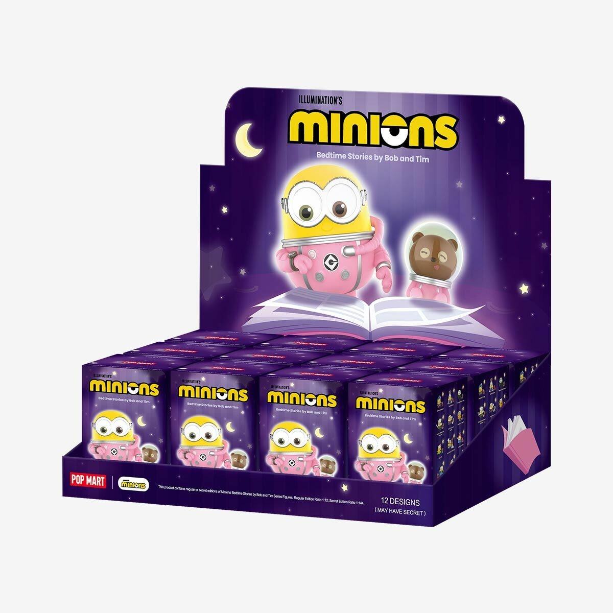 POP MART - Minions Bedtime Stories by Bob and Tim Series, Подарки, украшения комнат, Набор (12 шт)