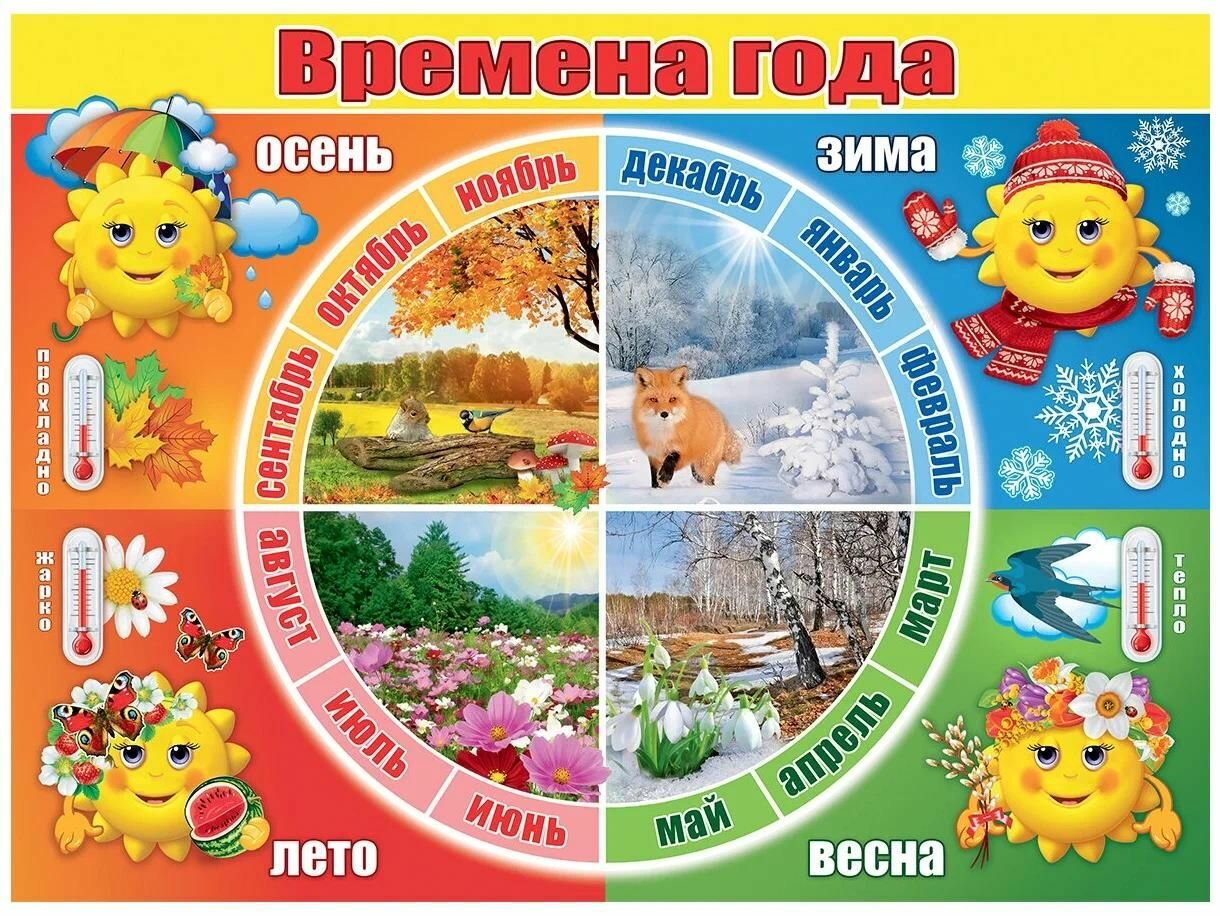 Плакат Праздник "Времена года", А2, текст, картон