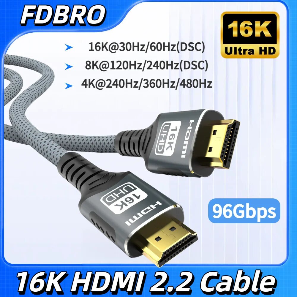 HDMI 2.1 кабель 3M, 8K HDMI 2.1 — фото 1