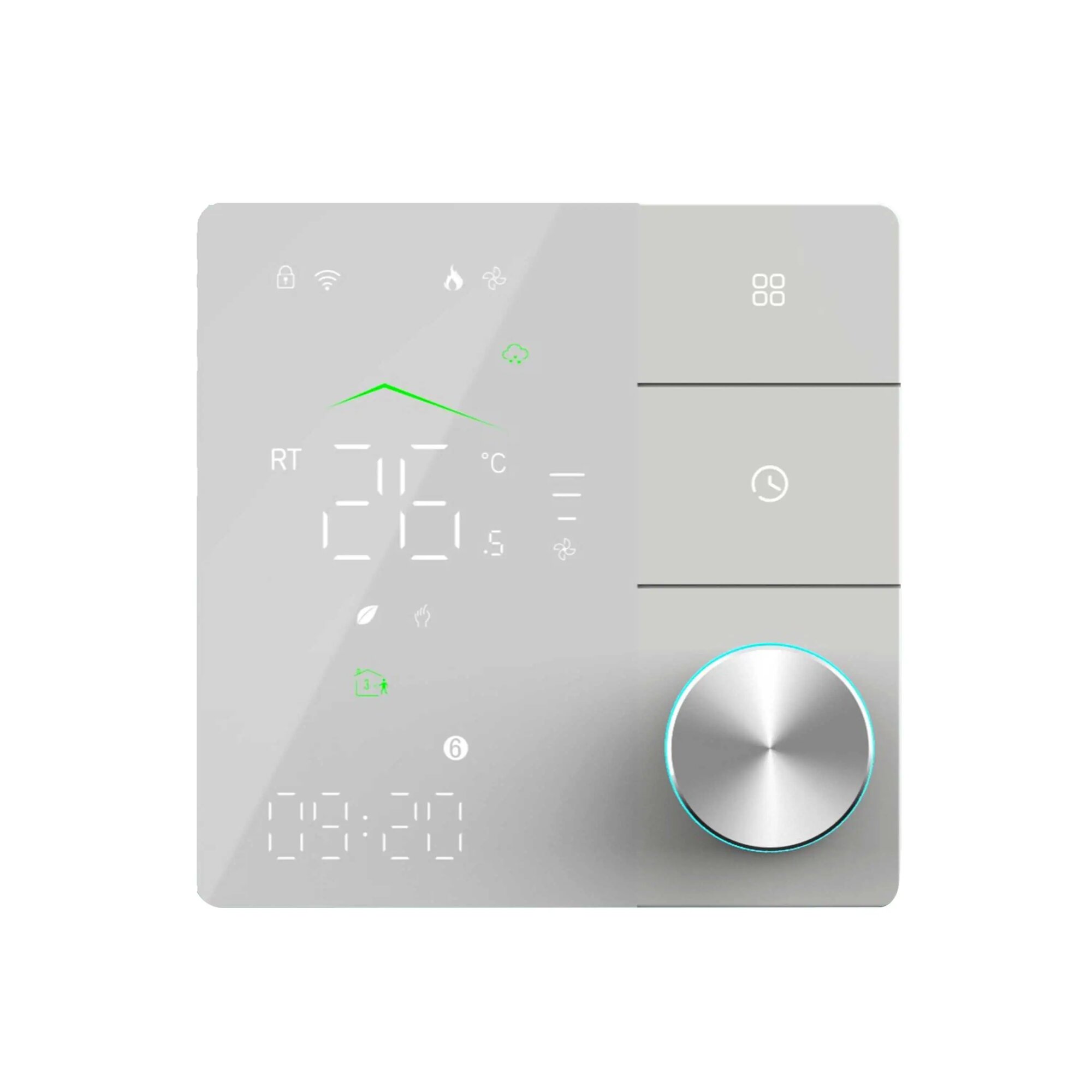 SDITERSMT WiFi & RS485 термостат для напольного отопления RS485 Version, GB-16A Switch, White Panel, 220VAC(110-240V)