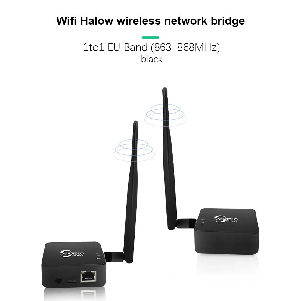 Беспроводной сетевой мост anjielosmart WIFI Halow 1to1 black EU