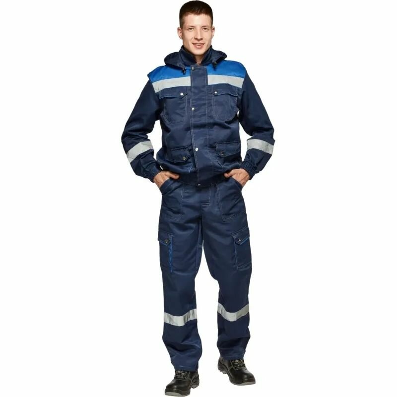 Костюм рабочий летний муж. Антей СОП син/вас (КПК) 52-54 (104-108)/182-188