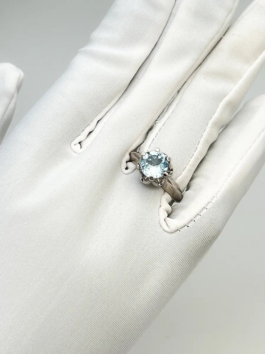 Кольцо, серебро, 925 проба, родирование, топаз