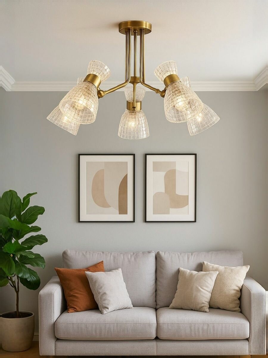 Люстра потолочная, Цвет - Бронза, CC5987/5, Е14