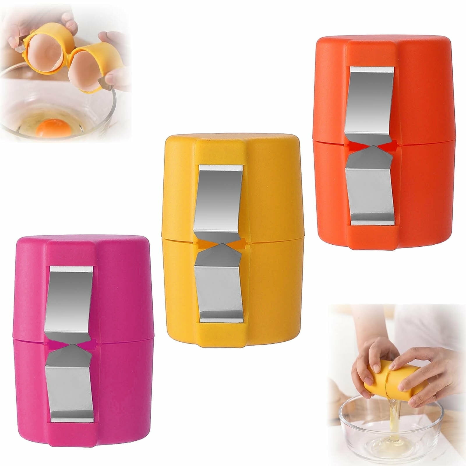 Snmubt 3Pcs Egg Opener, Инструмент для разбивания сырых яиц 2025 года, Разделитель яиц, Открыватель скорлупы яиц, Разбиватель для сырых яиц, Ручной инструмент для разбивания сырых яиц, Из нержавеющей стали