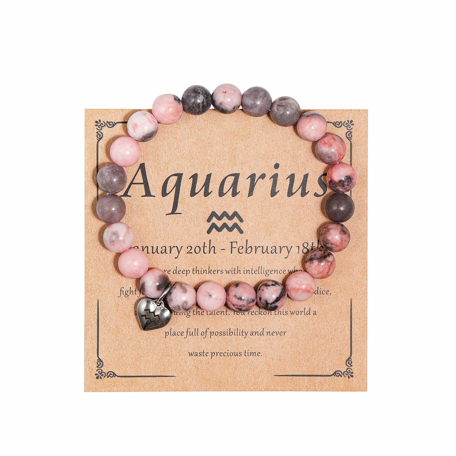 Браслет для гадания, YM Зодиак Сердце Камень Смешанный 2025 Мода Удача