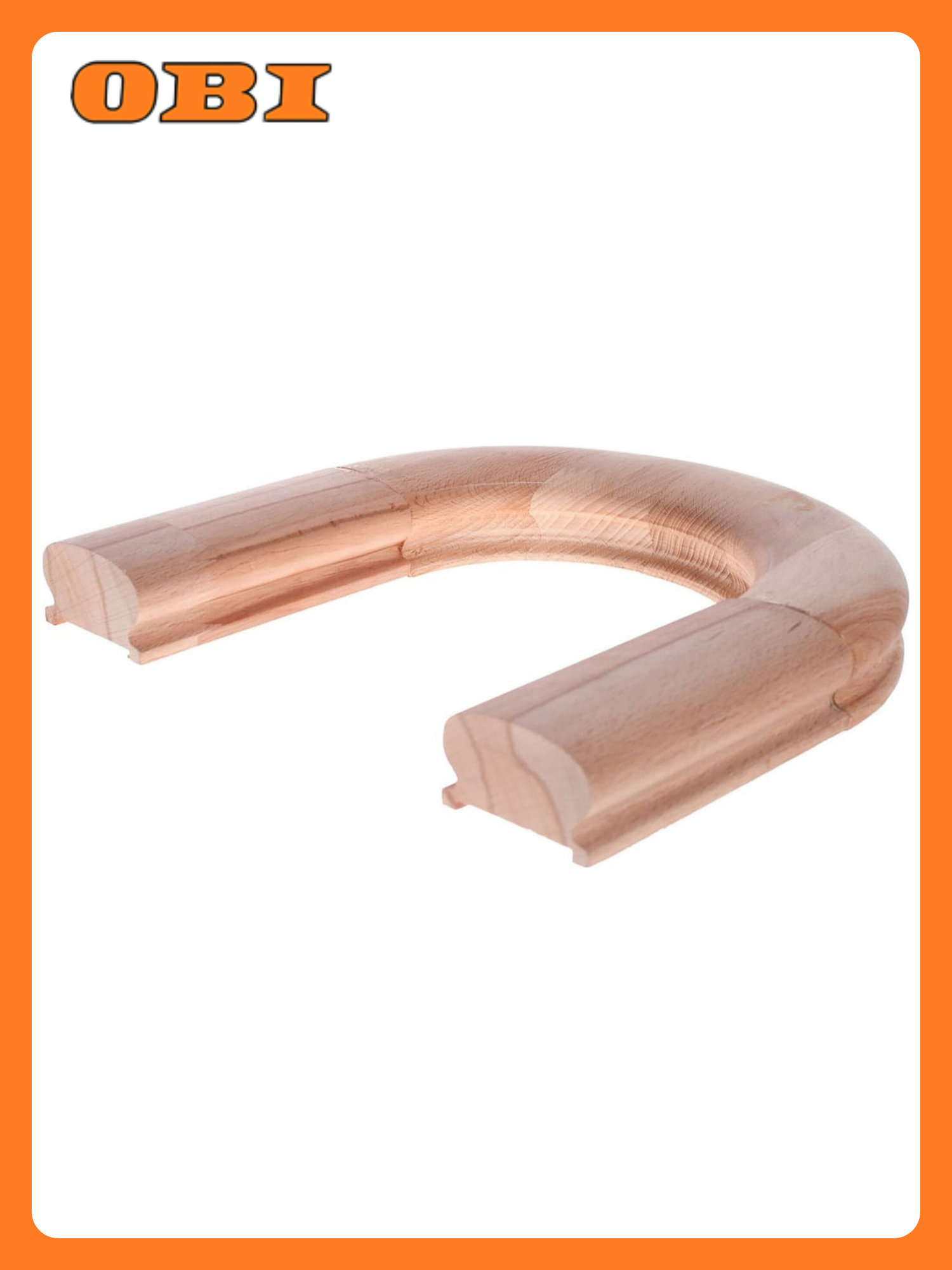 Поворот поручня, 5x50 см, клееная сосна, сорт экстра, цвет бежевый