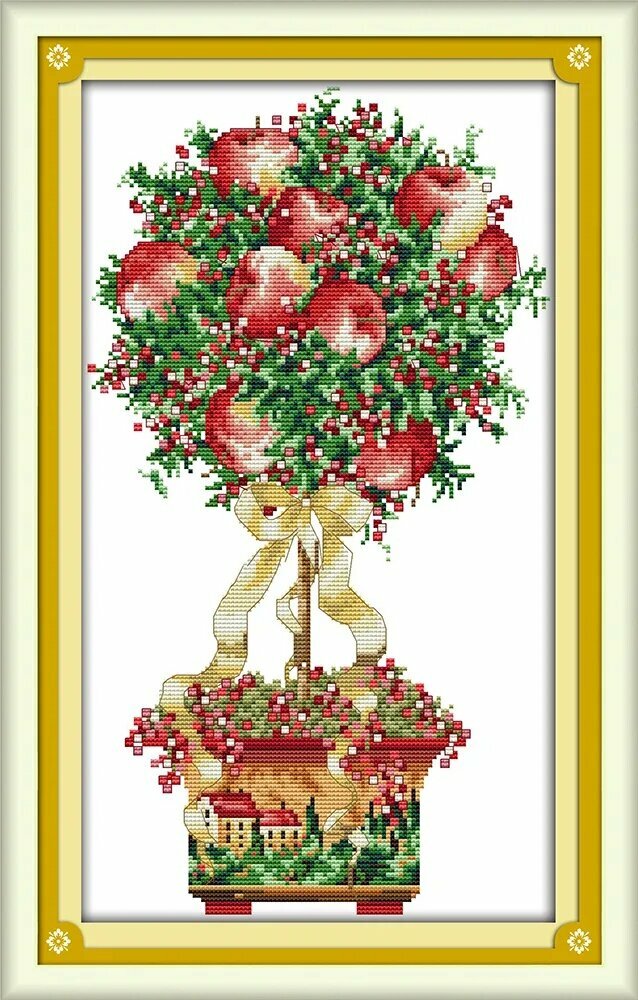 NKFвышивка крестом наборы, Схема на16CT "яблоко",25*39CM