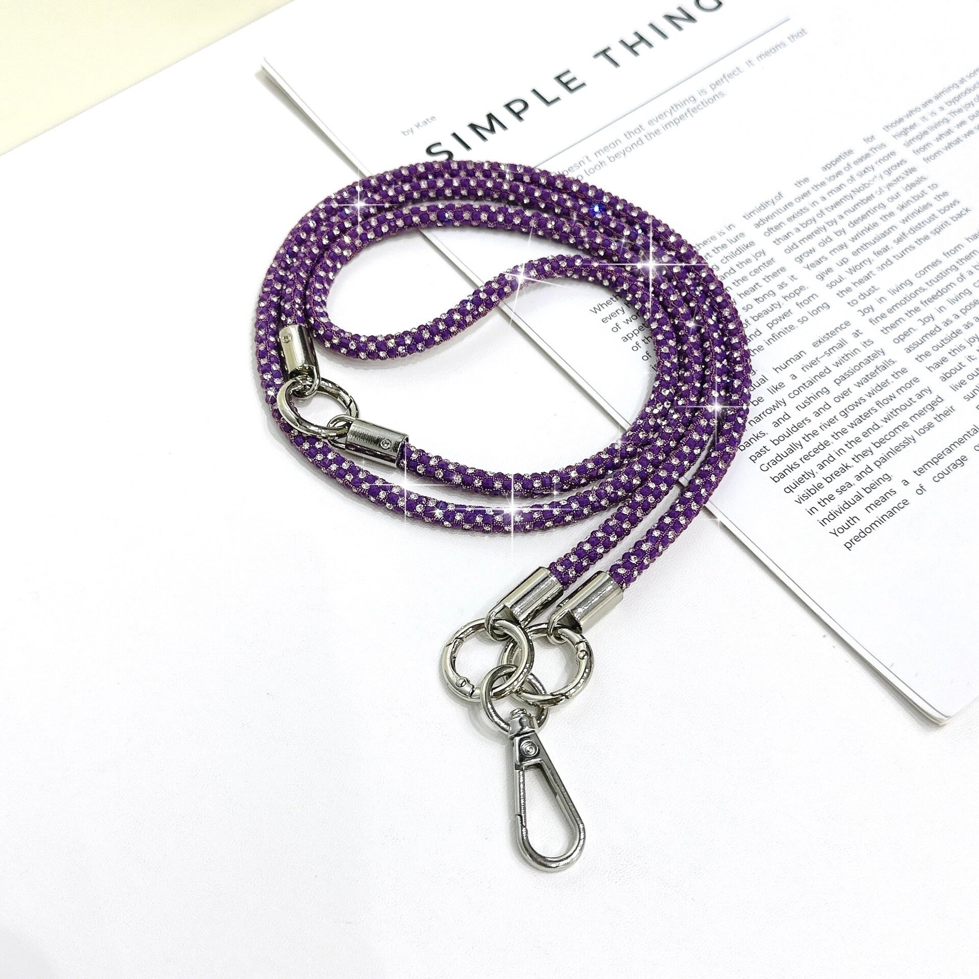 Высококачественная роскошная 0.7 полная алмазная 3-в-1 многофункциональная цепочка через плечо, конфетная многоформенная блестящая алмазная ланъярд богини