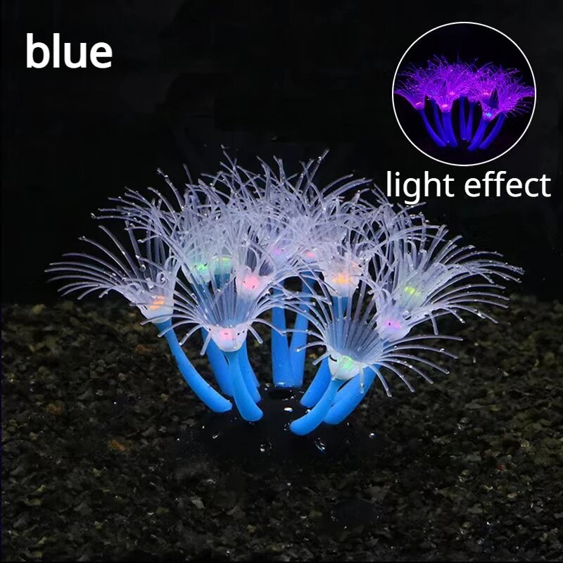 Силиконовые коралловые украшения для аквариума Голубой, Coral Blue