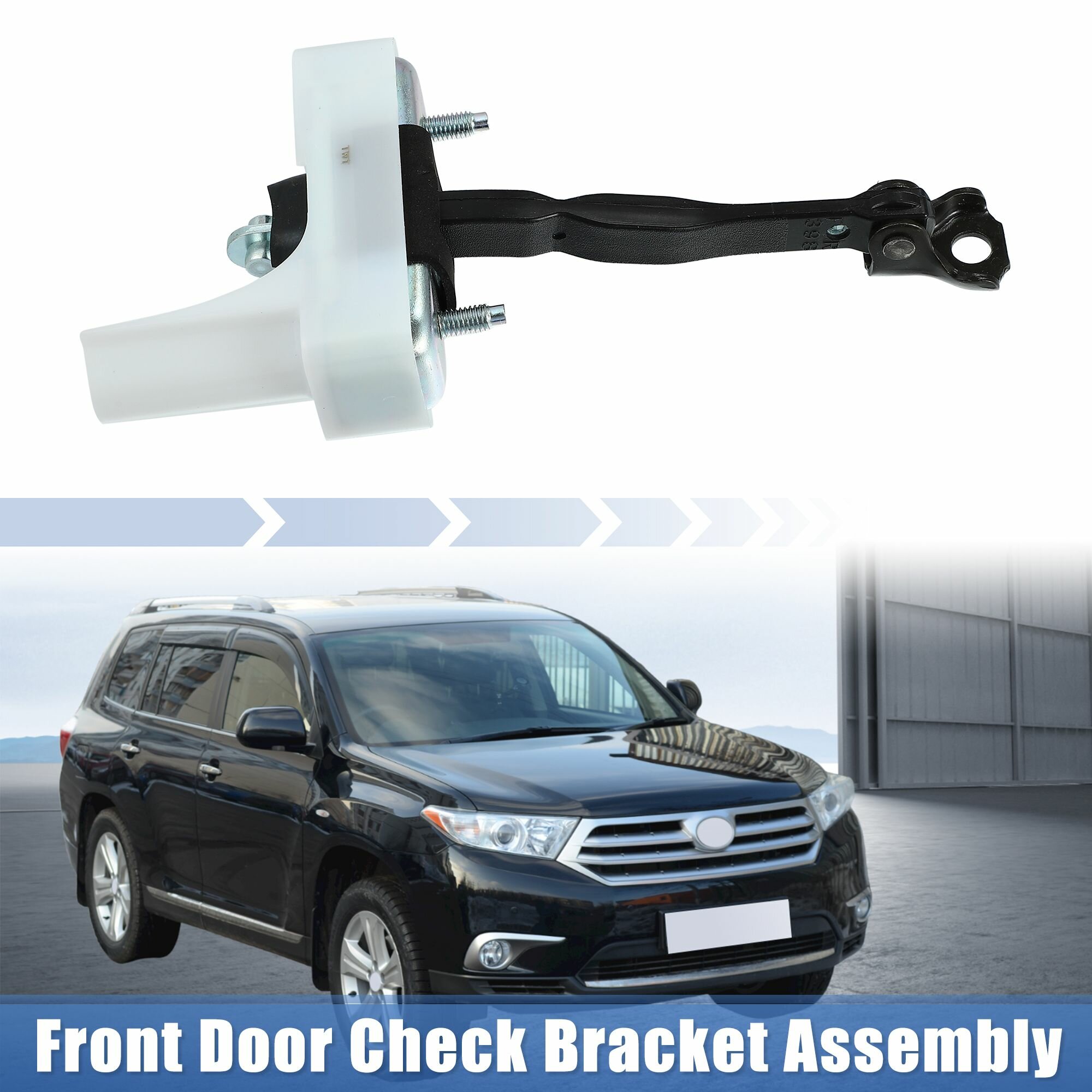 Ограничитель передней двери Toyota Highlander 2008-2013 68620-48031 — кронштейн упорного ремня, металл, черный