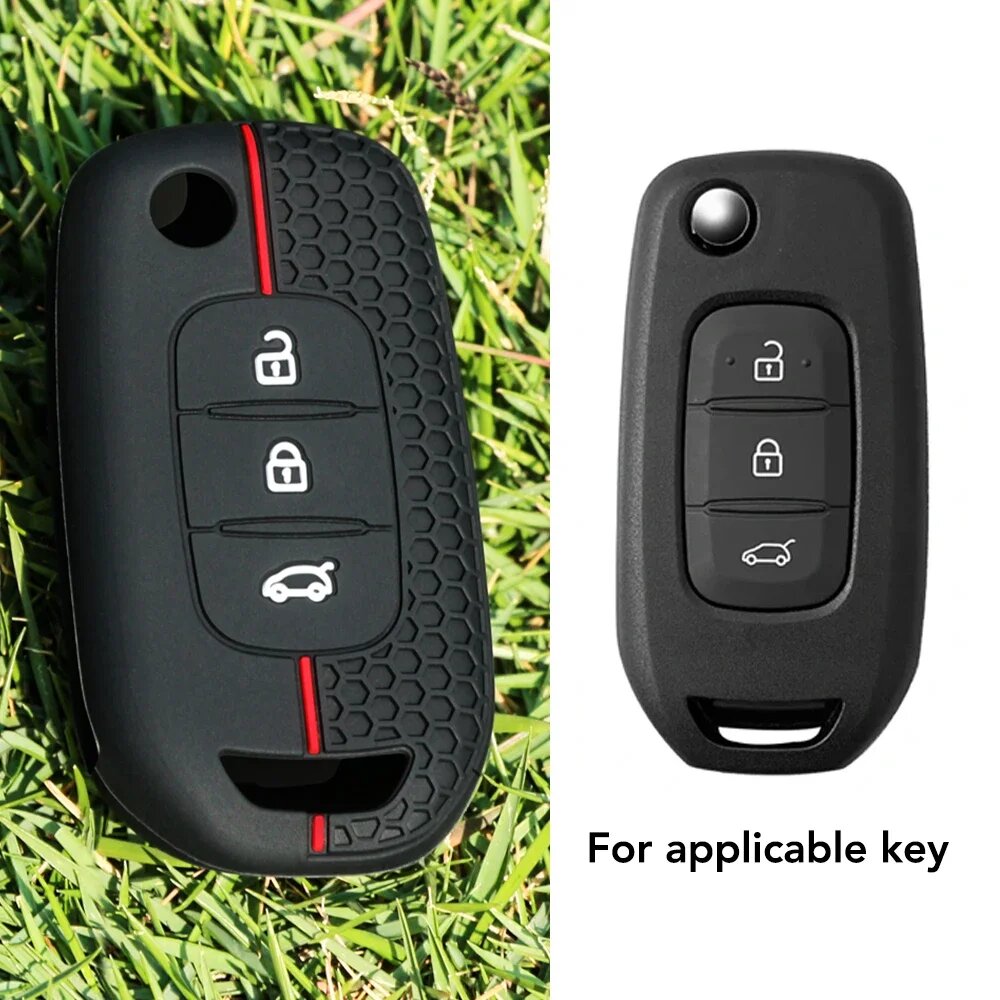 Силиконовый автомобильный флип-чехол для ключей для Renault Kadjar Captur Megane Sandero Stepway Logan Clio 5 Arkana 2020 2022, защитная пленка для ключей 3 Button