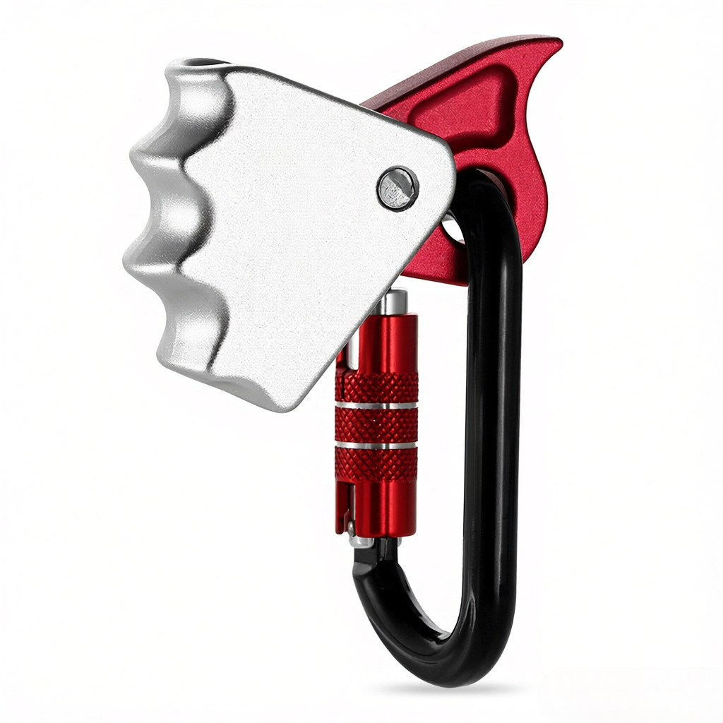 15KN Safety Rope Grab 24KN Quick Lock для горного альпинизма скалолазания экстремального обучения защиты лангарда, из авиалюминия, размеры 9*9см и 11*6.5см, вес 325г, подходит для каната 3.5-4.7дюймов, CE 1019 EN341