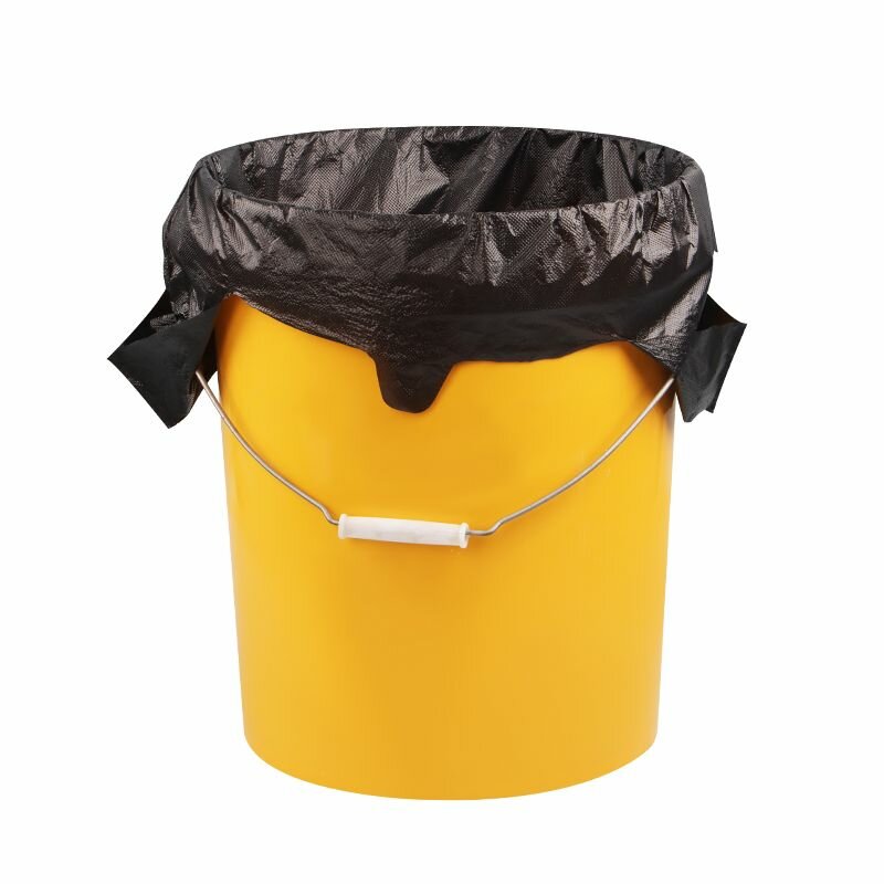 Мешки для мусора усиленные большого объема для ведер и баков черные с ручками