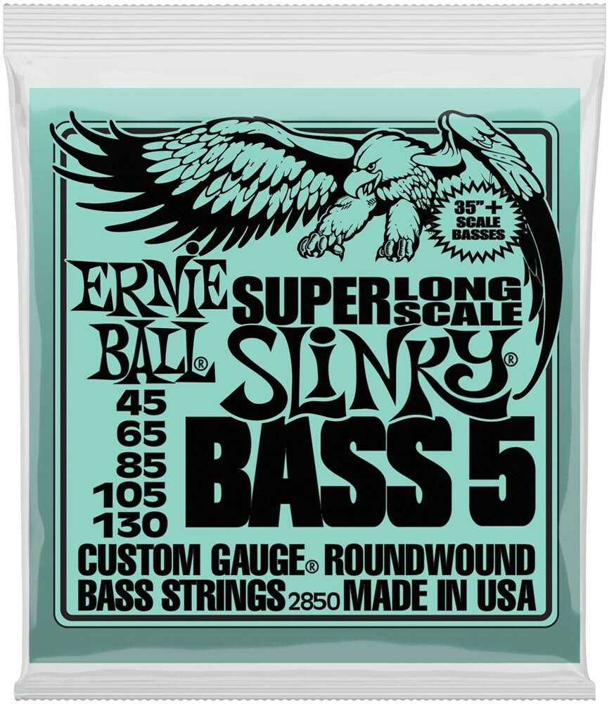 ERNIE BALL 2850 Nickel Wound Super Long Scale Slinky 45-130 - Струны для бас-гитары 5-струнной