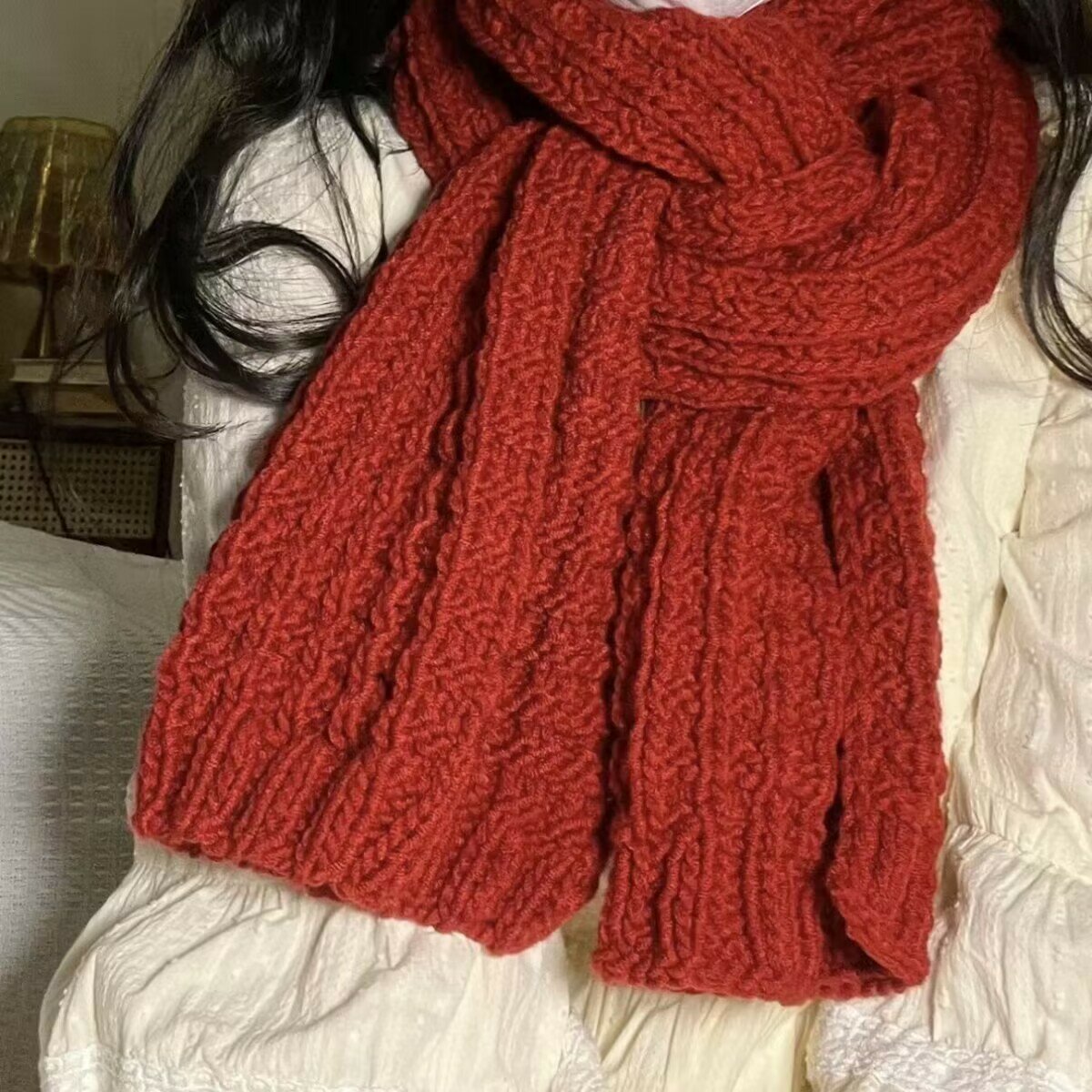 Кремовый концентрический замок, пряжа для шарфа, ручная вязка, DIY, молочный хлопковый шар, домашний подарок для девушки