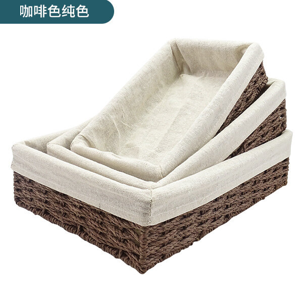 Корзина для хранения из ротанга Тканая корзина для хранения Настольные мелочи Организовать ящик для хранения закусок