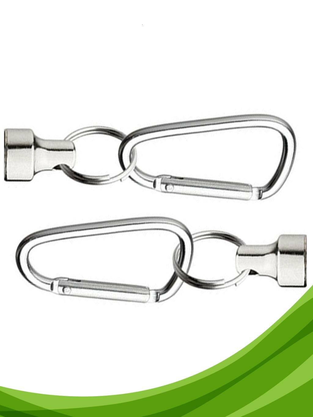 Магнит для ловли с креплением и карабином, серебро