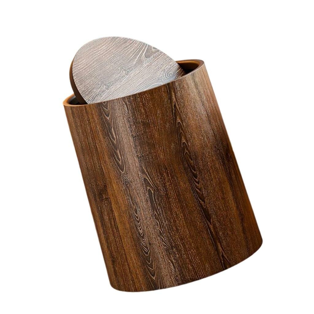 Деревянная мусорная корзина с откидной крышкой, Большой