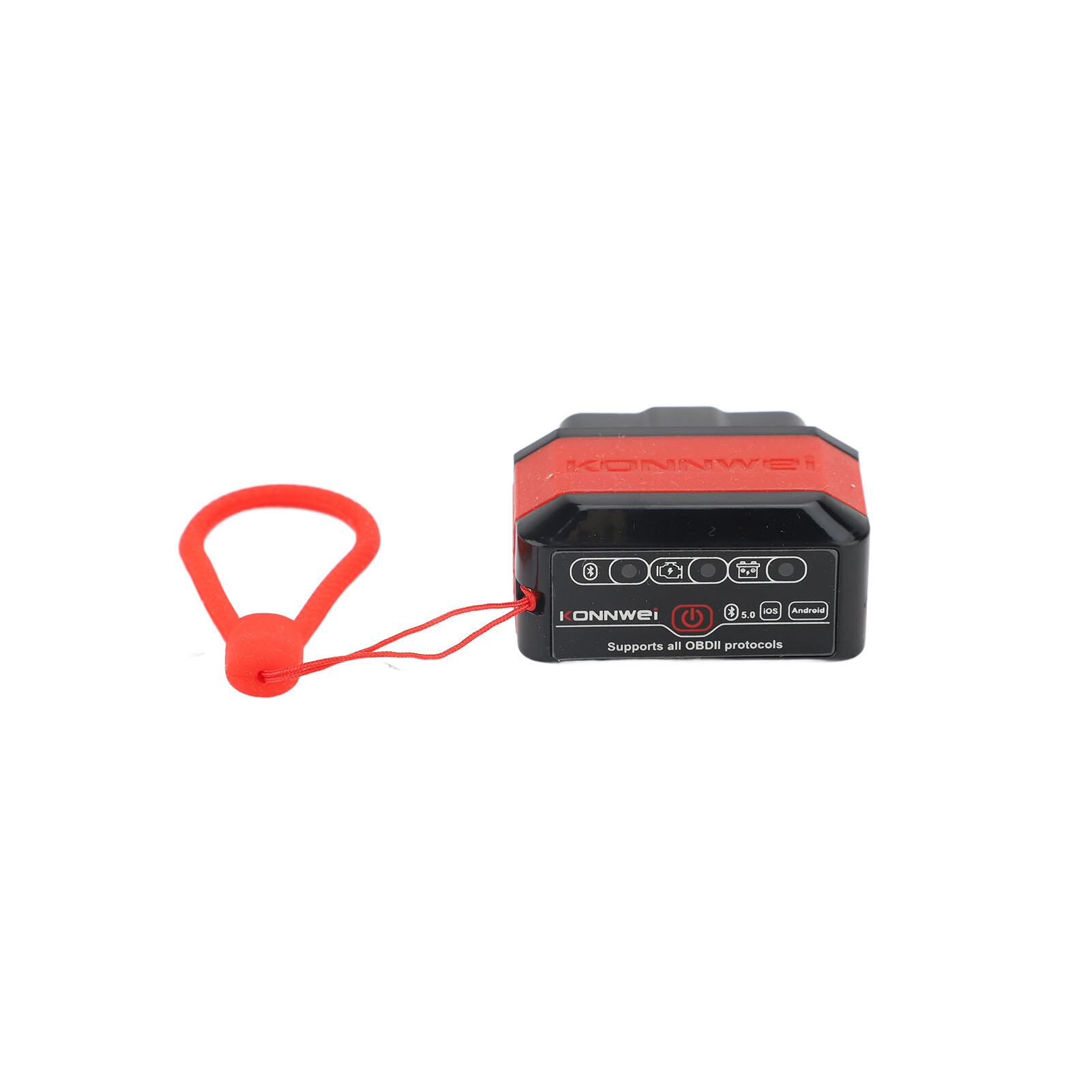 Беспроводной OBD-сканер 12 В с Bluetooth 4.0 и 5.0, считыватель кодов неисправностей двигателя, диагностический сканер для iOS и Android, красный/черный.