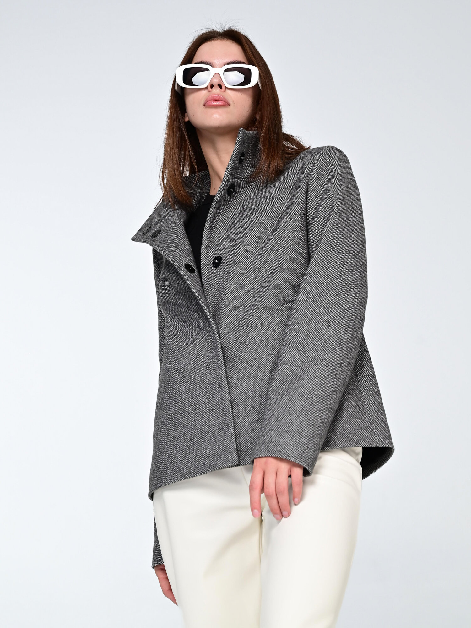 Пальто CORESSI демисезонное шерстяное с воротником стойкой