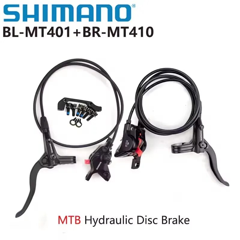 SHIMANO MT410 Гидравлические дисковые тормоза 2 поршня черные Черный, MT410 Resin