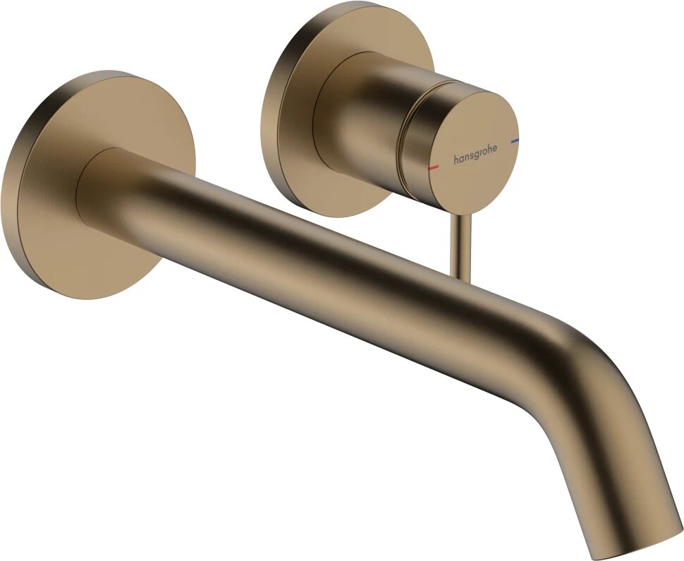 Смеситель для раковины Hansgrohe Tecturis S 73351140 встраиваемый, с выпуском, бронза