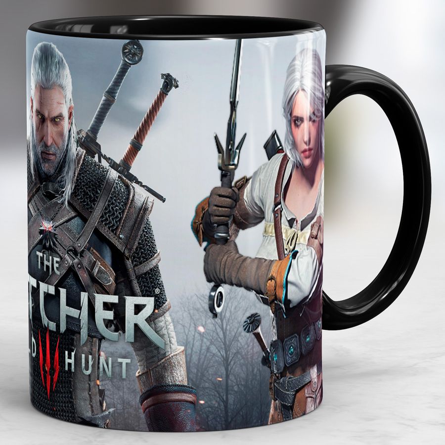 Кружка Waku-Waku "Ведьмак (The Witcher 3: Дикая Охота, Геральт, Цири, Йеннифэр)", 350 мл, 1 шт