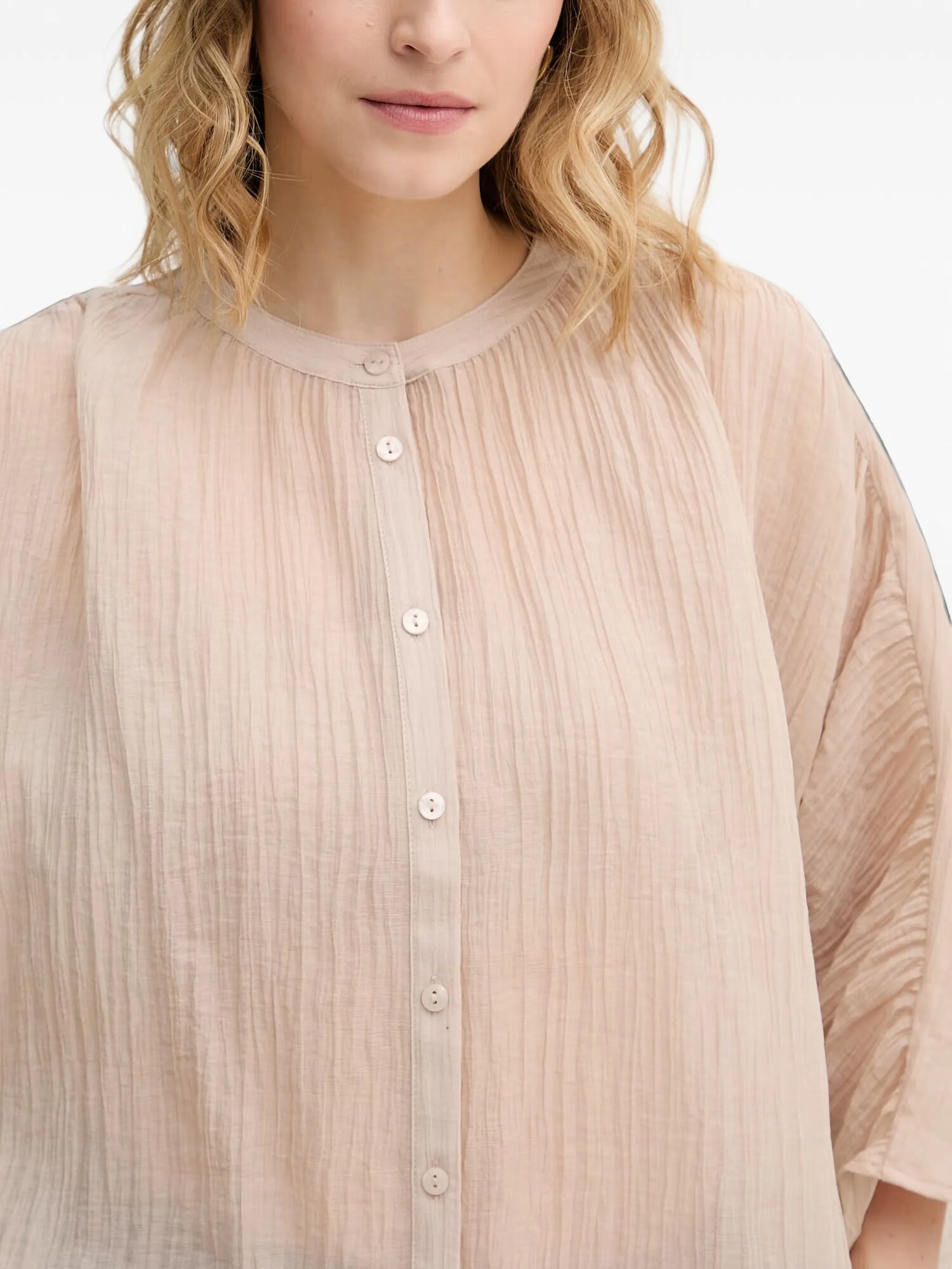 Блуза Sisley Crinkled-effect button-up blouse, размер 42 — фото 1