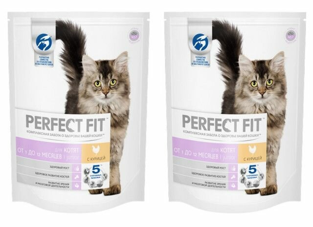 Perfect Fit Корм сухой для котят Курица, 650 г, 2 упаковки