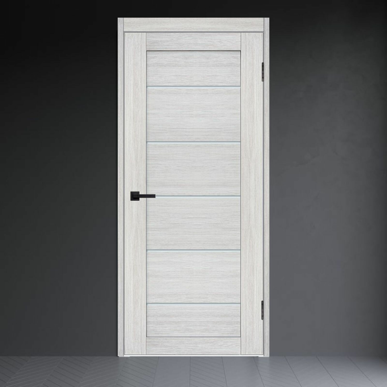 Дверь межкомнатная Альфа-5 беленый дуб Глухая Paputin's Doors 800 х 2000 мм Комплект