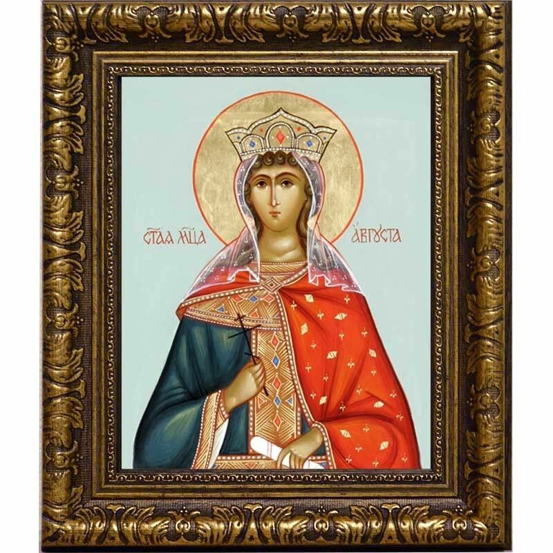 Августа (Василисса) Римская, императрица, мученица. Икона на холсте. (17 х 21 см / В раме)