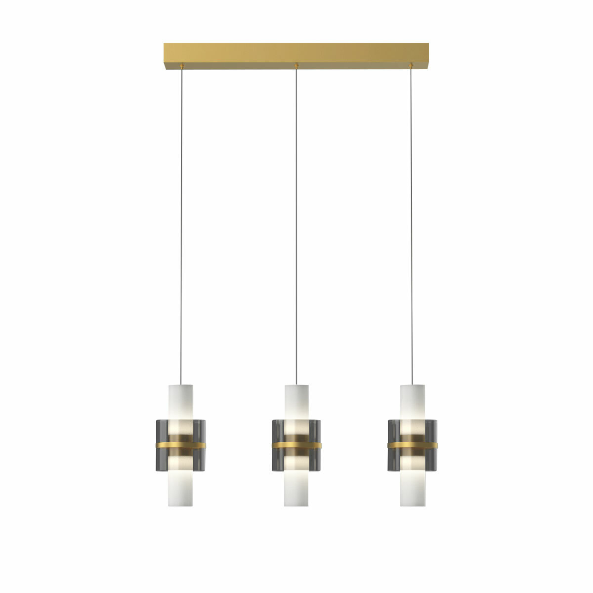 Подвесной светильник Delight Collection MD22001004 MD22001004-3A gold, Белый/Золотой/Дымчатый, LED, 3 x 4.8 Вт.