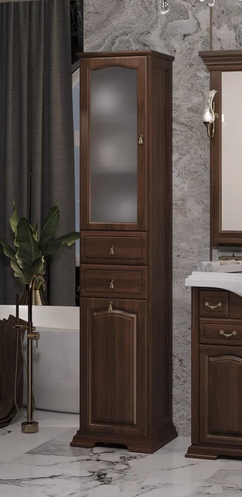 Пенал Opadiris Риспекто 00-00005840 напольный L, с бельевой корзиной, орех антикварный