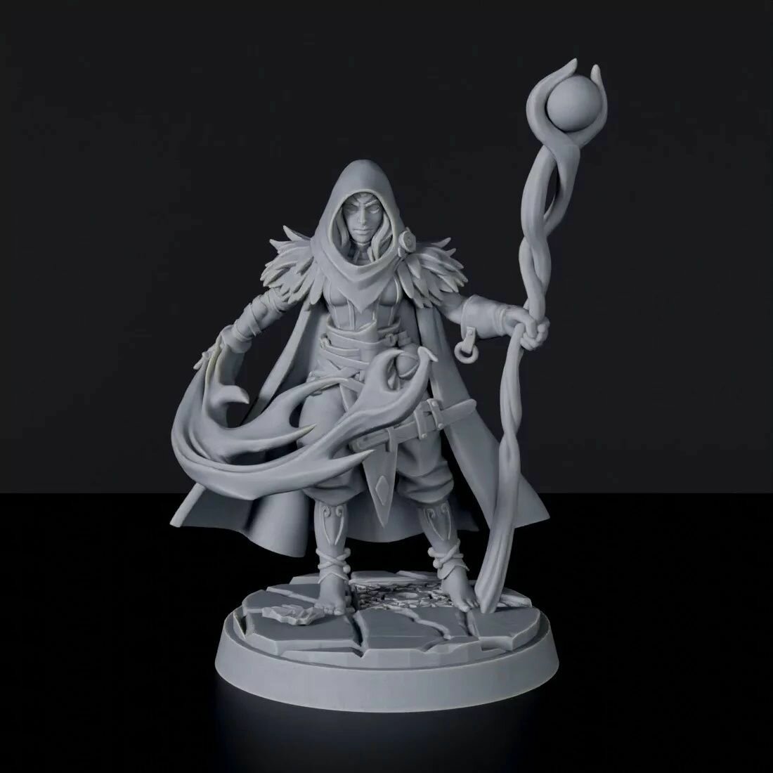 Миниатюра D&D "Молодой маг пиромант" 32 мм (DnD, Dungeons & Dragons, ДнД, Подземелья и Драконы, Pathfinder)