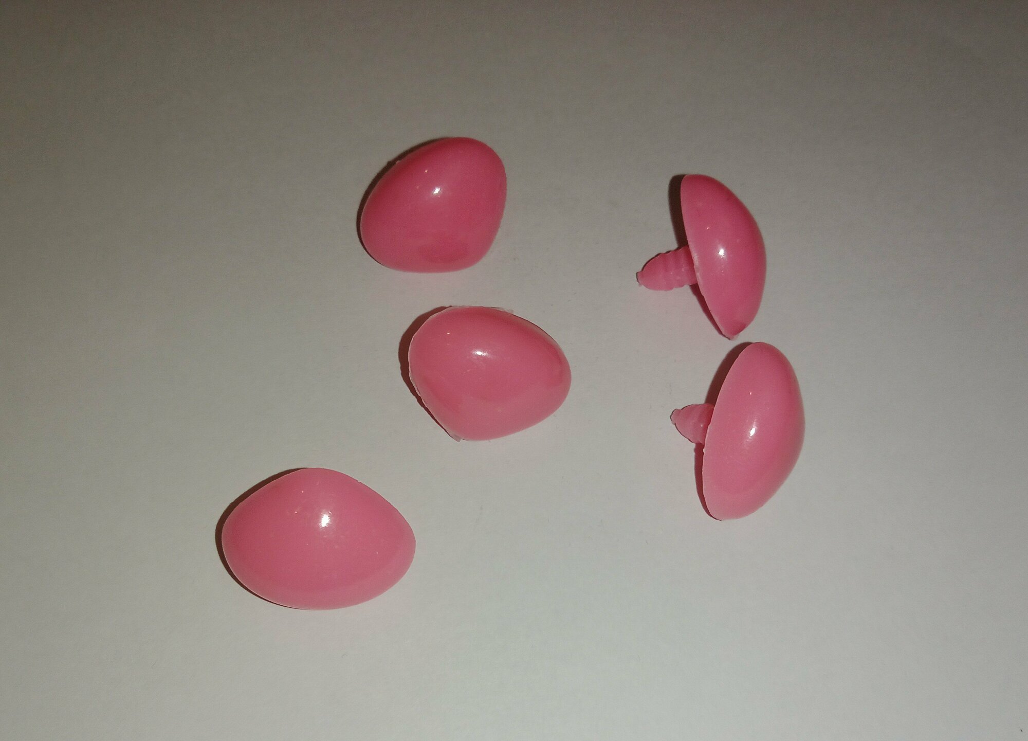 Носики для игрушек винтовые глянцевые, с фиксатором, диаметр 25 мм, набор 5 штук, цвет розовый