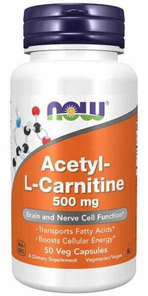 Acetyl-L-Carnitine, Ацетил-L-Карнитин 500 мг - 50 капсул