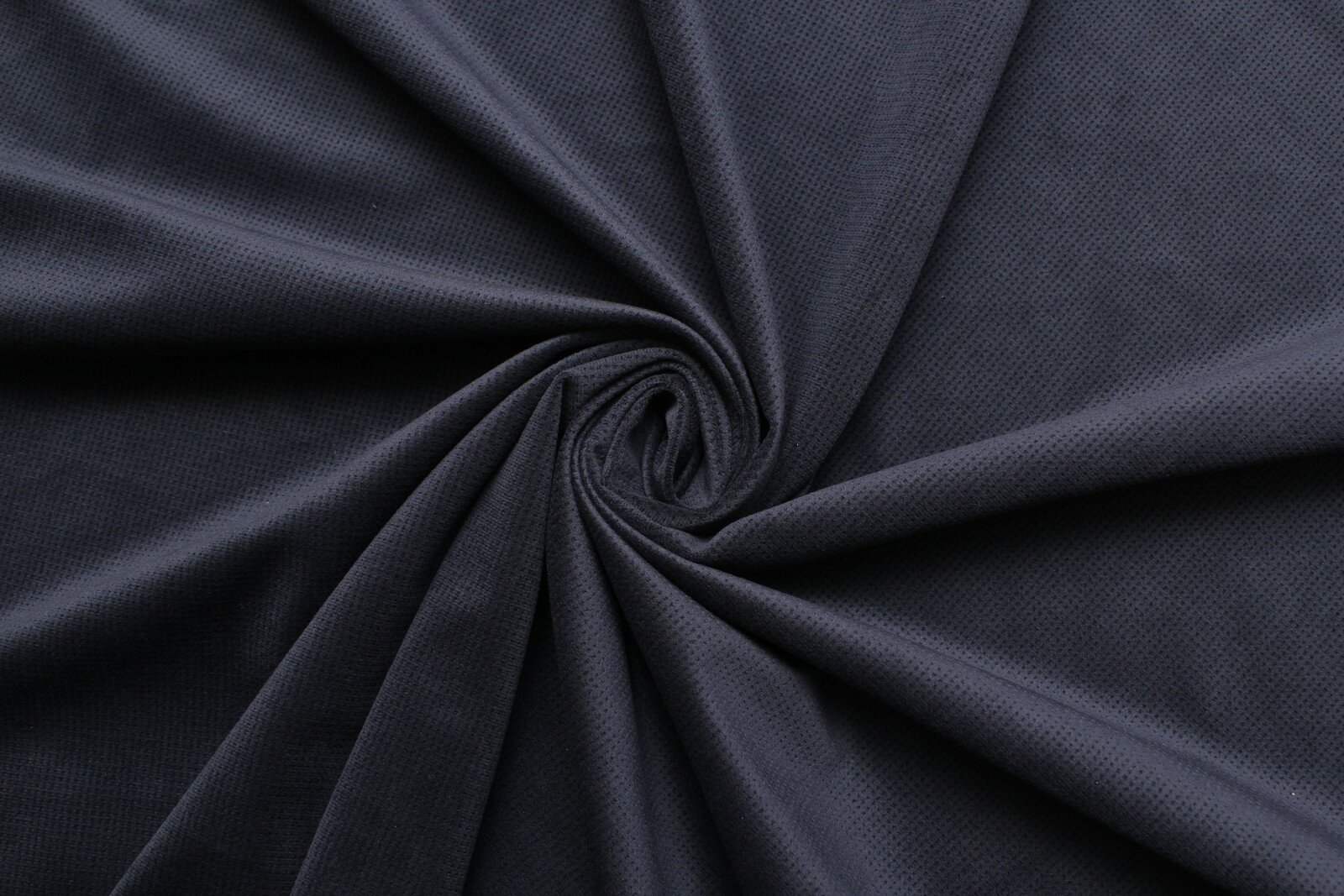 Ткань Бархат велюр стрейч тёмно-синий в мелкий квадратик, ш150см, 0,5 м