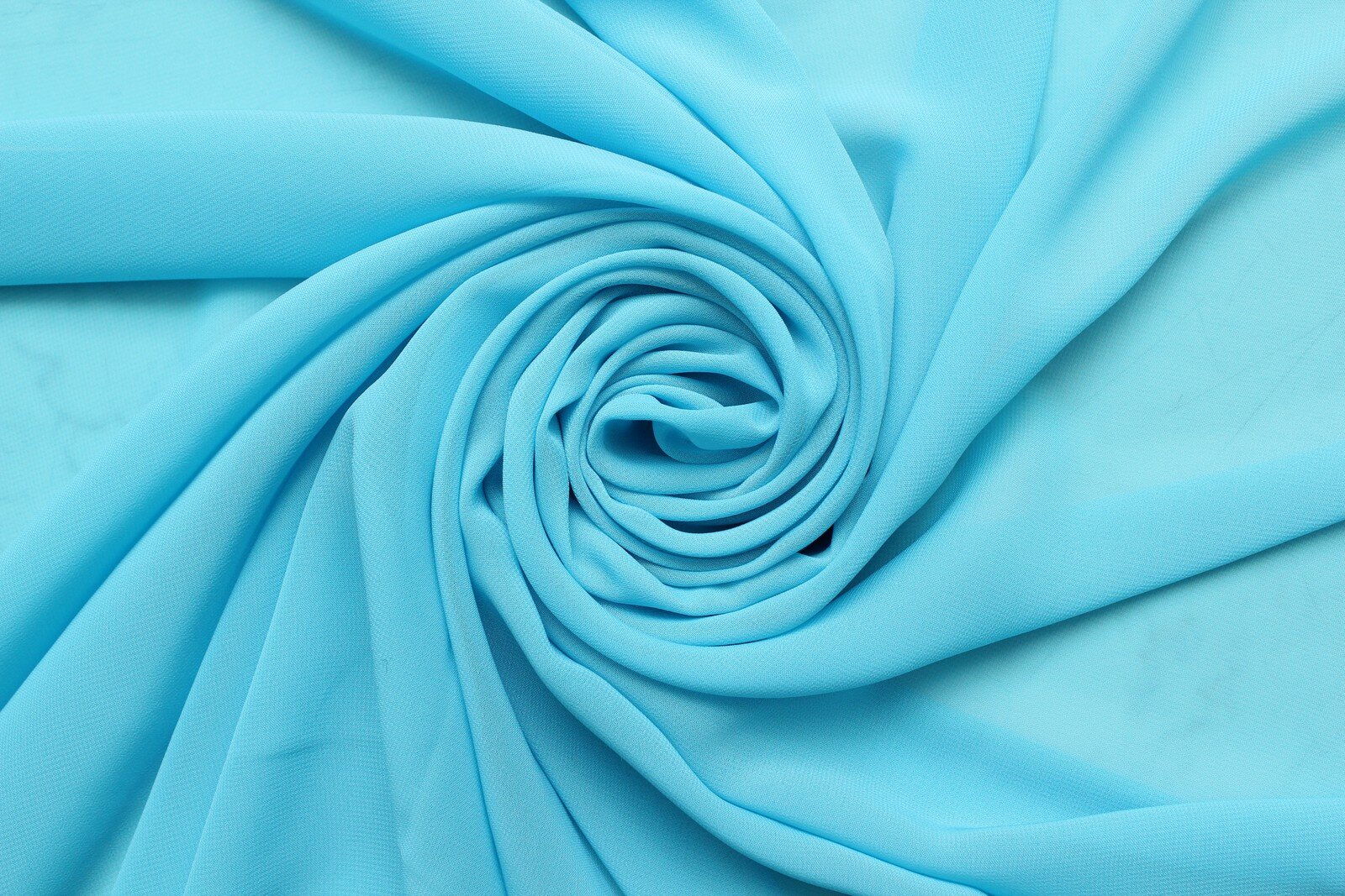 Ткань Шифон синтетический голубой, ш146см, 0,5 м